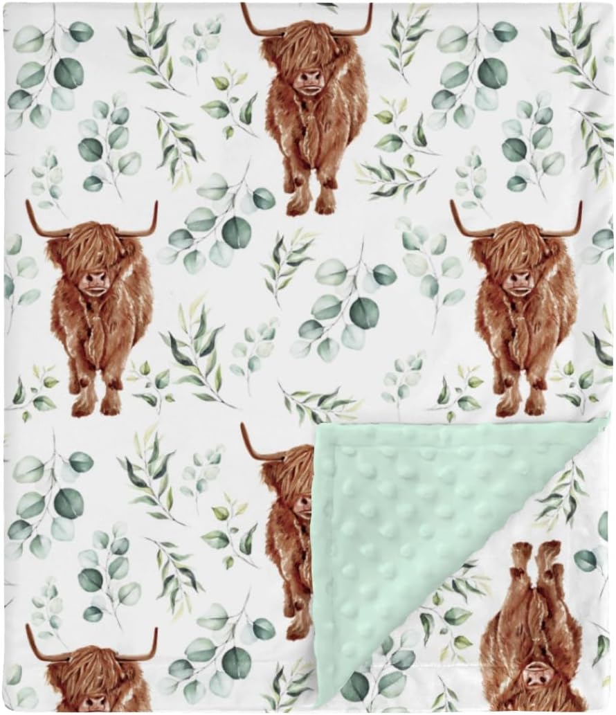 Amazon.com: Yuzioey Andrain Highland Cow Milestone Blanket, Highland ...