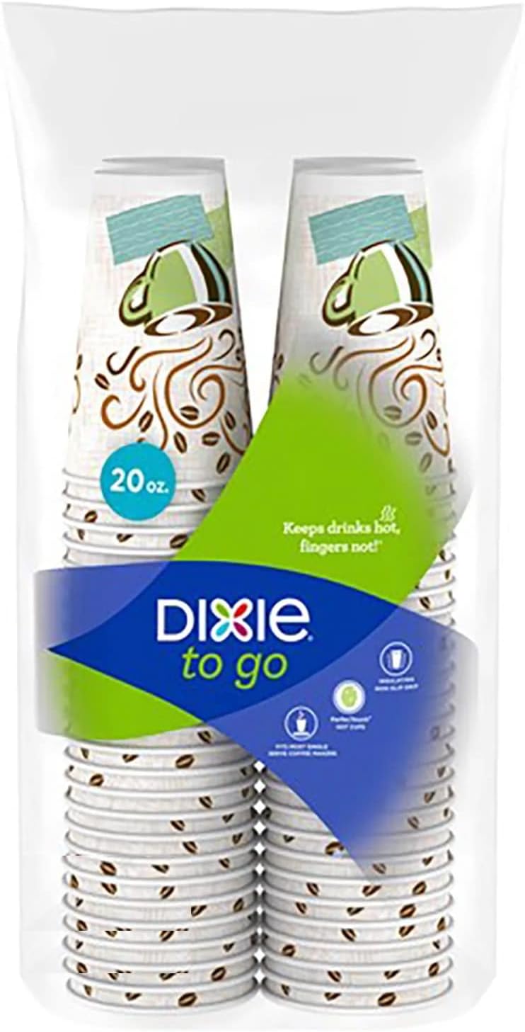 Amazon.com: Dixie To Go Paper Coffee Cups With Lids, 16 oz, 108 ct ...