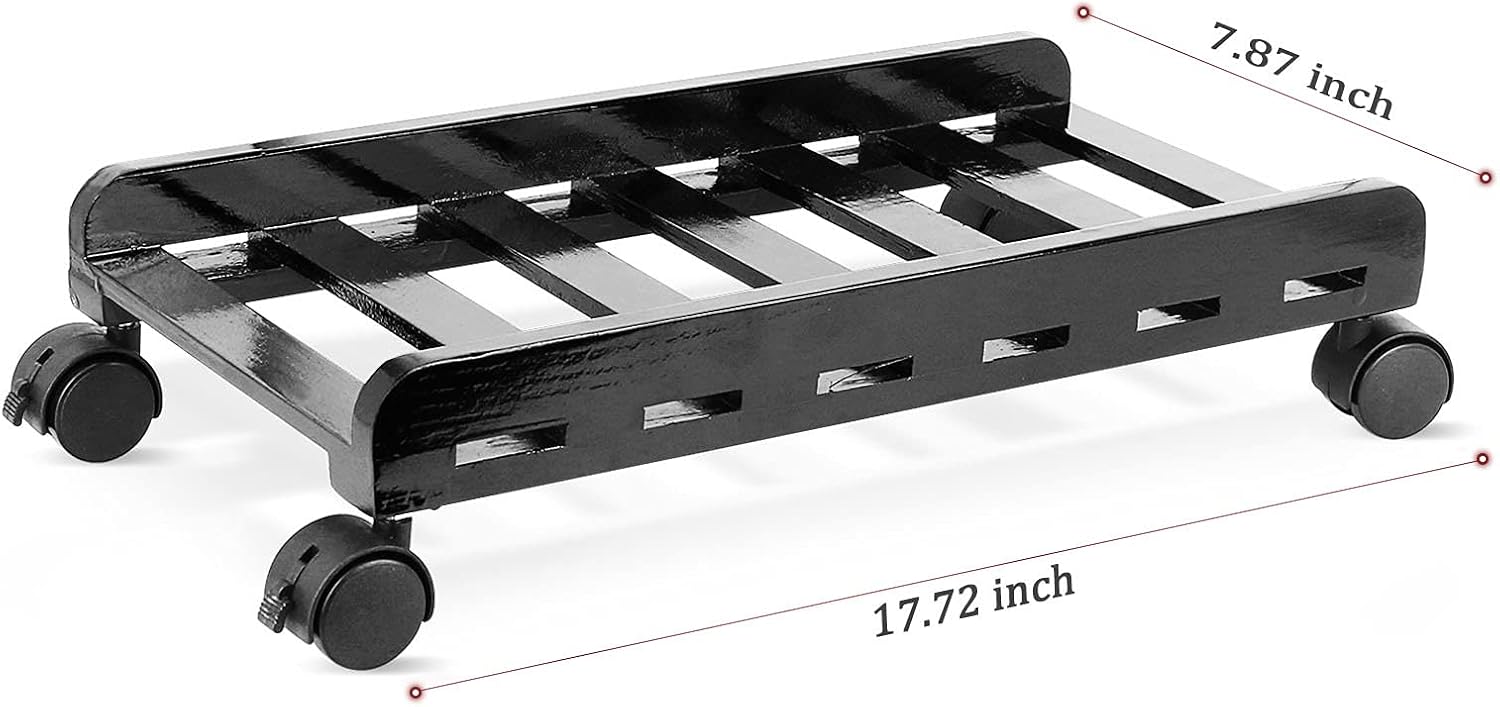 Whchiy Mobile CPU Stand Wooden Desktop Computer Floor Stand with ...