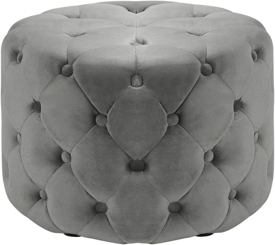 Warmiehomy Deep Buttoned Velvet Round Ottoman Stool Seat Multi ...