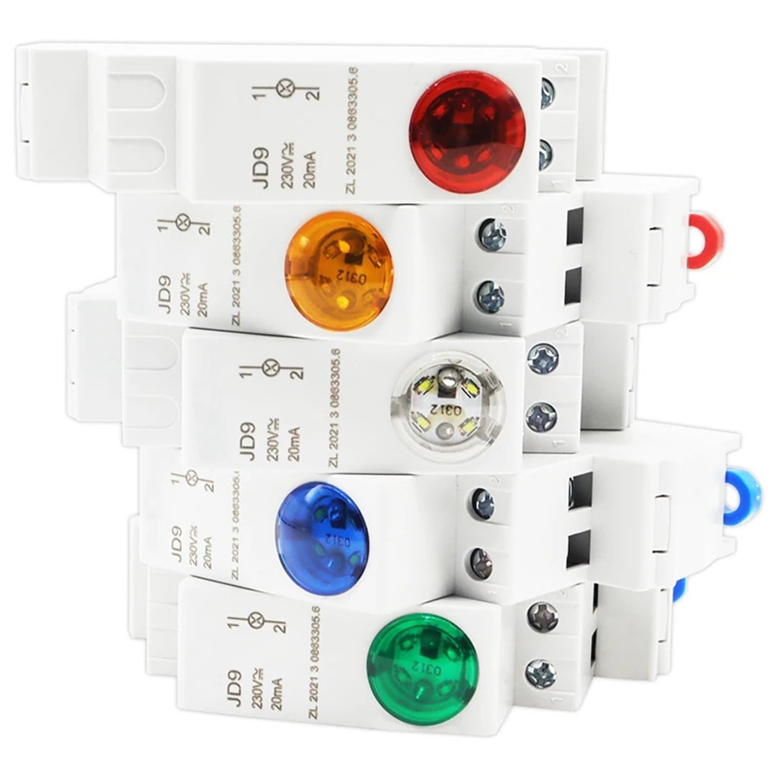 Snapklik.com : Din Rail Mount LED Signal Lamp Series AC/DC 24V 220V ...