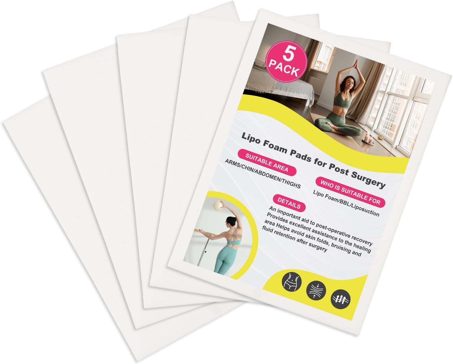 Amazon.com: Lipo Foam Pads, Abdominal Side Boards, 2pcs Flexible Tummy ...