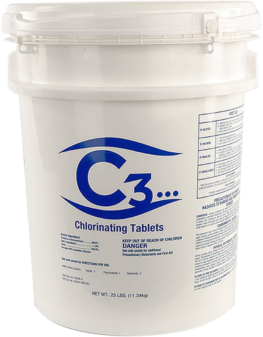 Amazon.com : C3-40lb Chlorine Tablets, 3 Inch | Swimming Pool & Spa ...