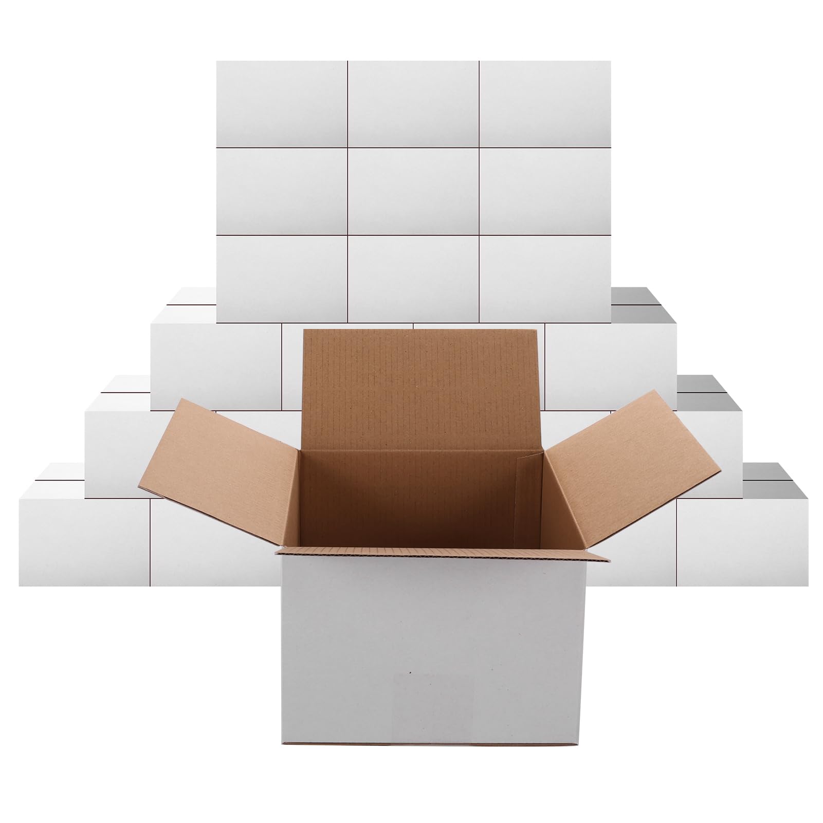 Amazon.com: PETAFLOP Shipping Boxes 7x7x5 White Cardboard Box Kraft ...