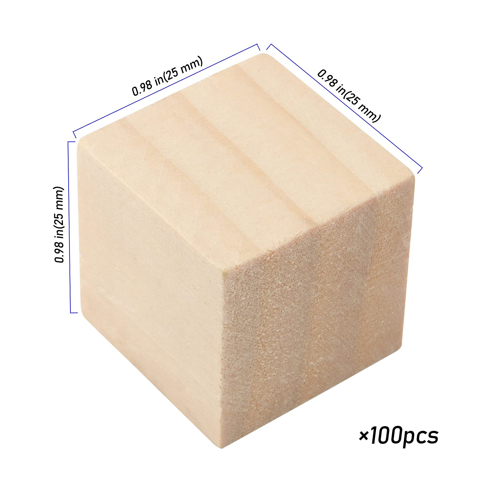 Snapklik.com : ZEONHEI 300 PCS 1 Inch Natural Wood Blocks