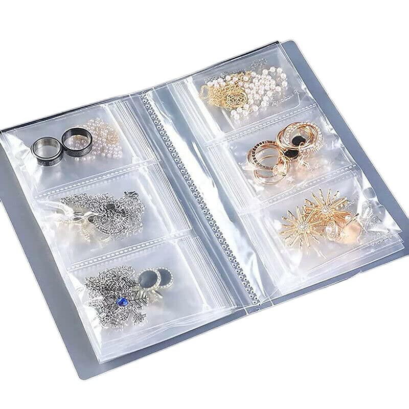AIMALL 30PCS Transparent Jewelry Storage Bags with Book Organizer ...