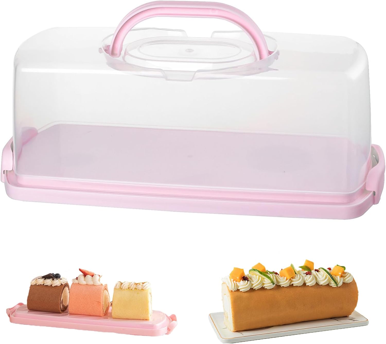 Amazon.com: Oidium Cake Carrier with Lid and Handle,Rectangular Bread ...