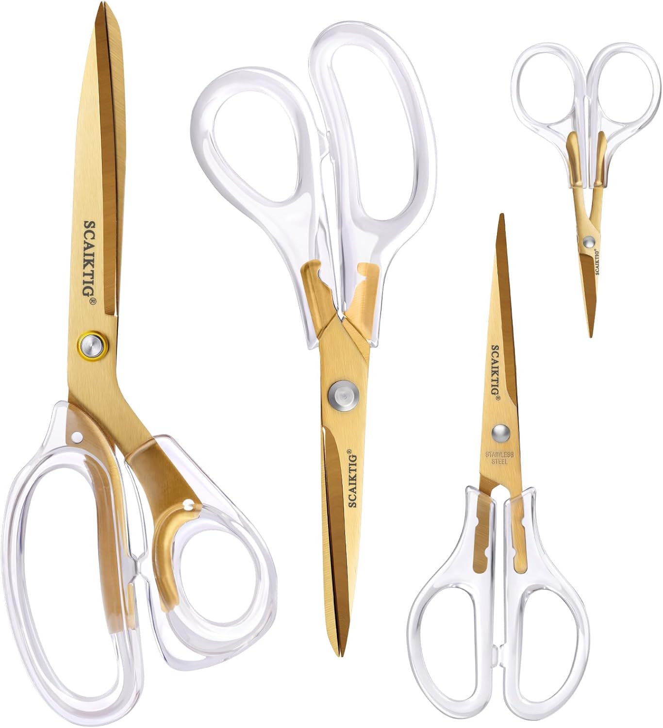 Amazon.com: SCAIKTIG Acrylic Scissors Set, Office Scissors for Desk ...