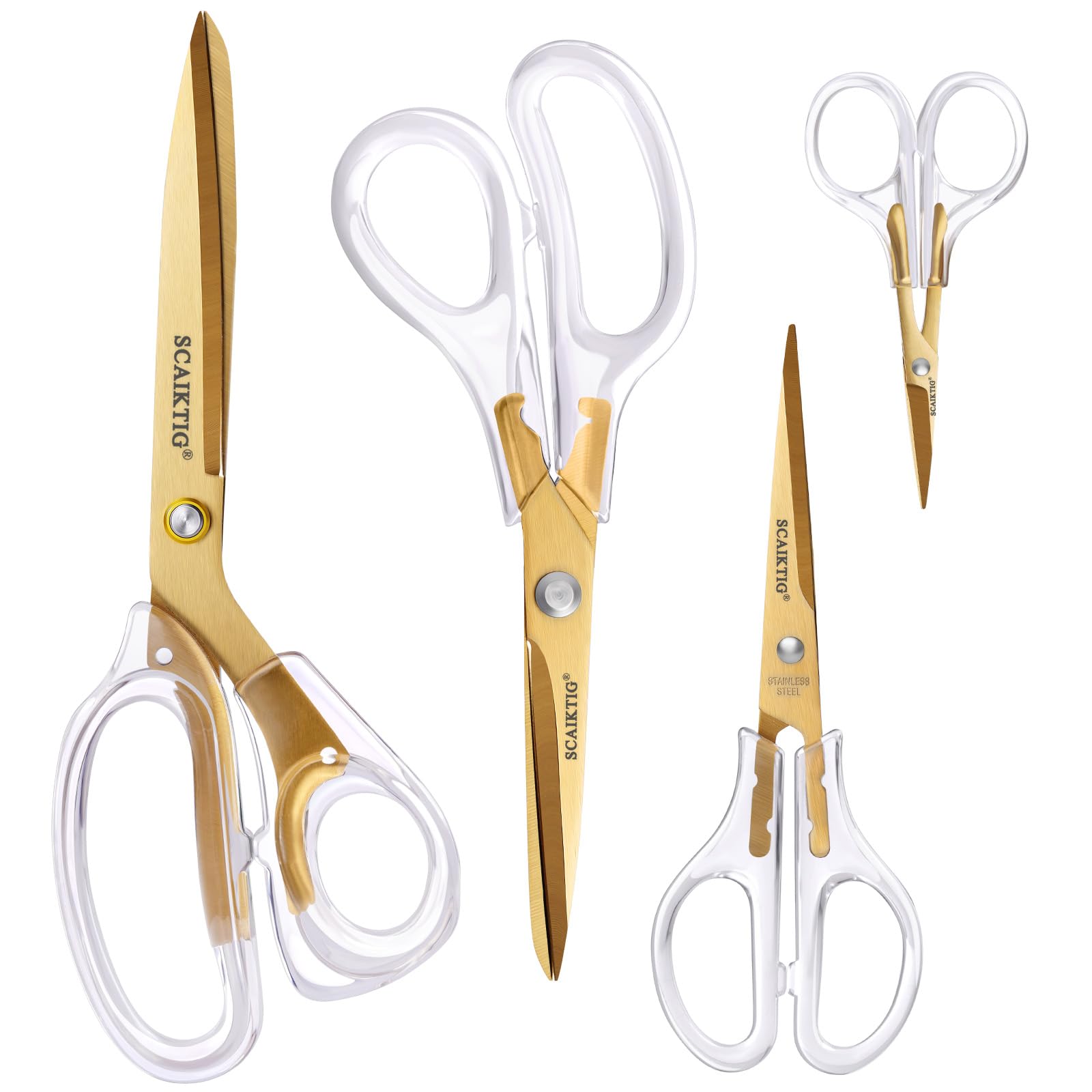 Amazon.com: SCAIKTIG Acrylic Scissors Set, Office Scissors for Desk ...