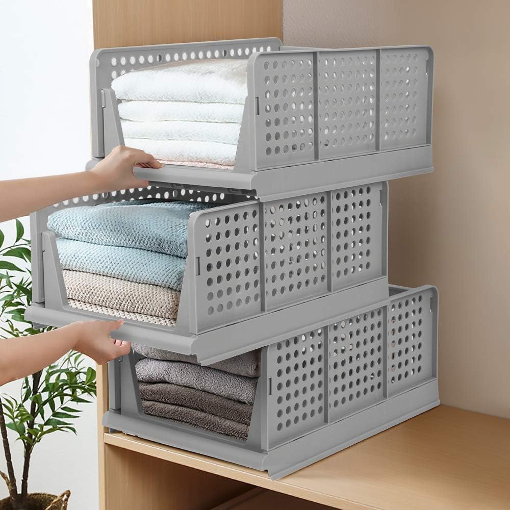 JEYANG Stackable Wardrobe Organizer for Clothes - Multipurpose Foldable ...