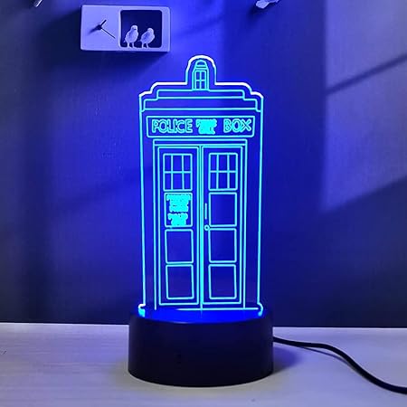 Tardis 3D Illusion LED Doctor Who Bedroom Night Light RGB 16 Color ...