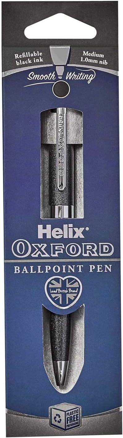 Helix Oxford Premium Graphite Ballpoint Pen (Blue Ink) – Plastic Free ...