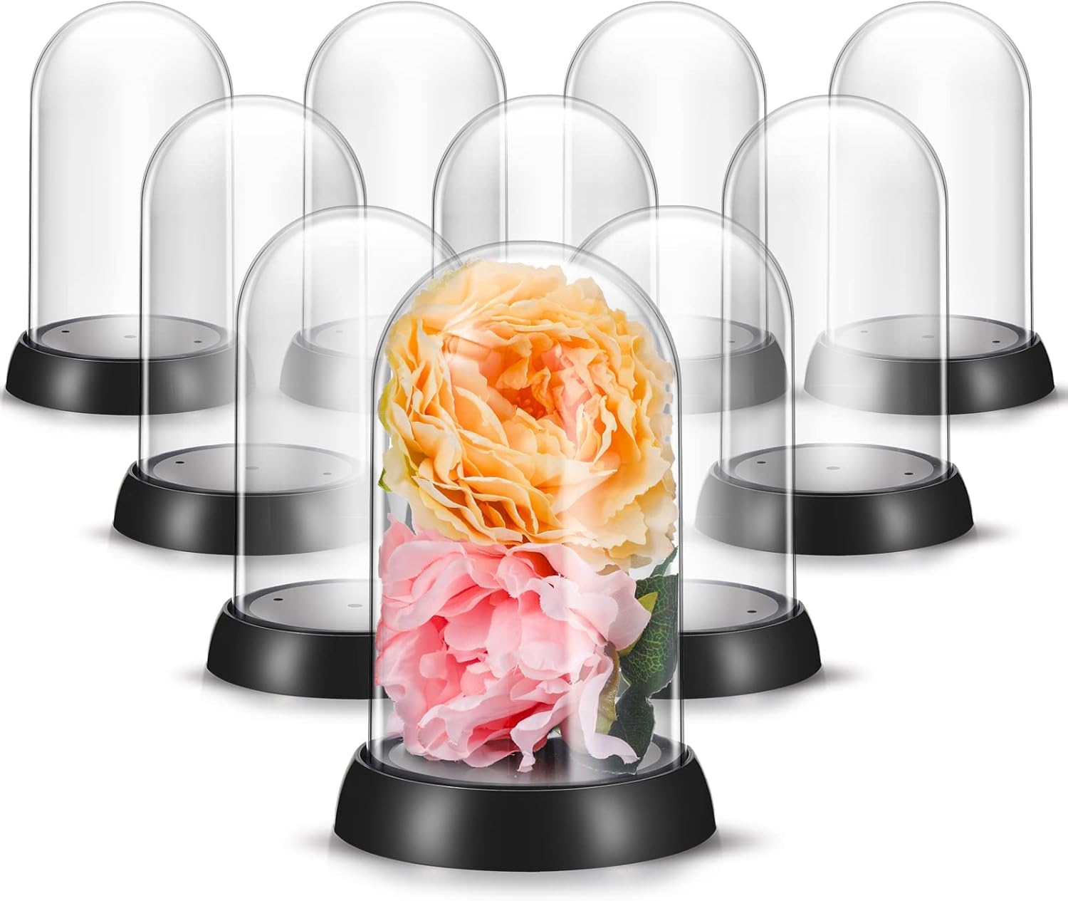 Amazon.com: Zhengmy 12 Pieces Plastic Dome Display Case Display Cloche ...
