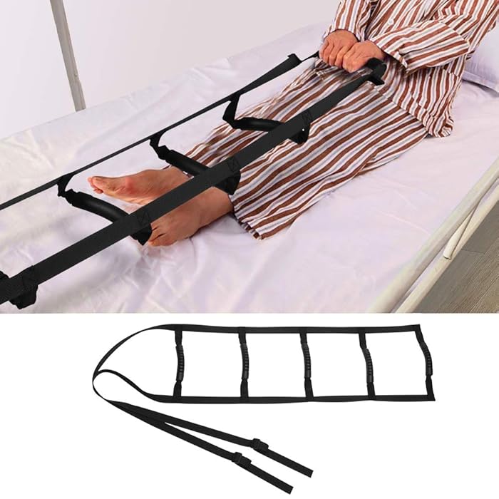 Buy FunCee Bed Ladder Assist Strap with 5 Hand Grips, Pull Up&Sit Up ...