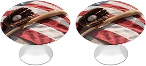2 Pack 1.1"Round Baseball Glove And Bat Drawer Knob Stainless Steel ...
