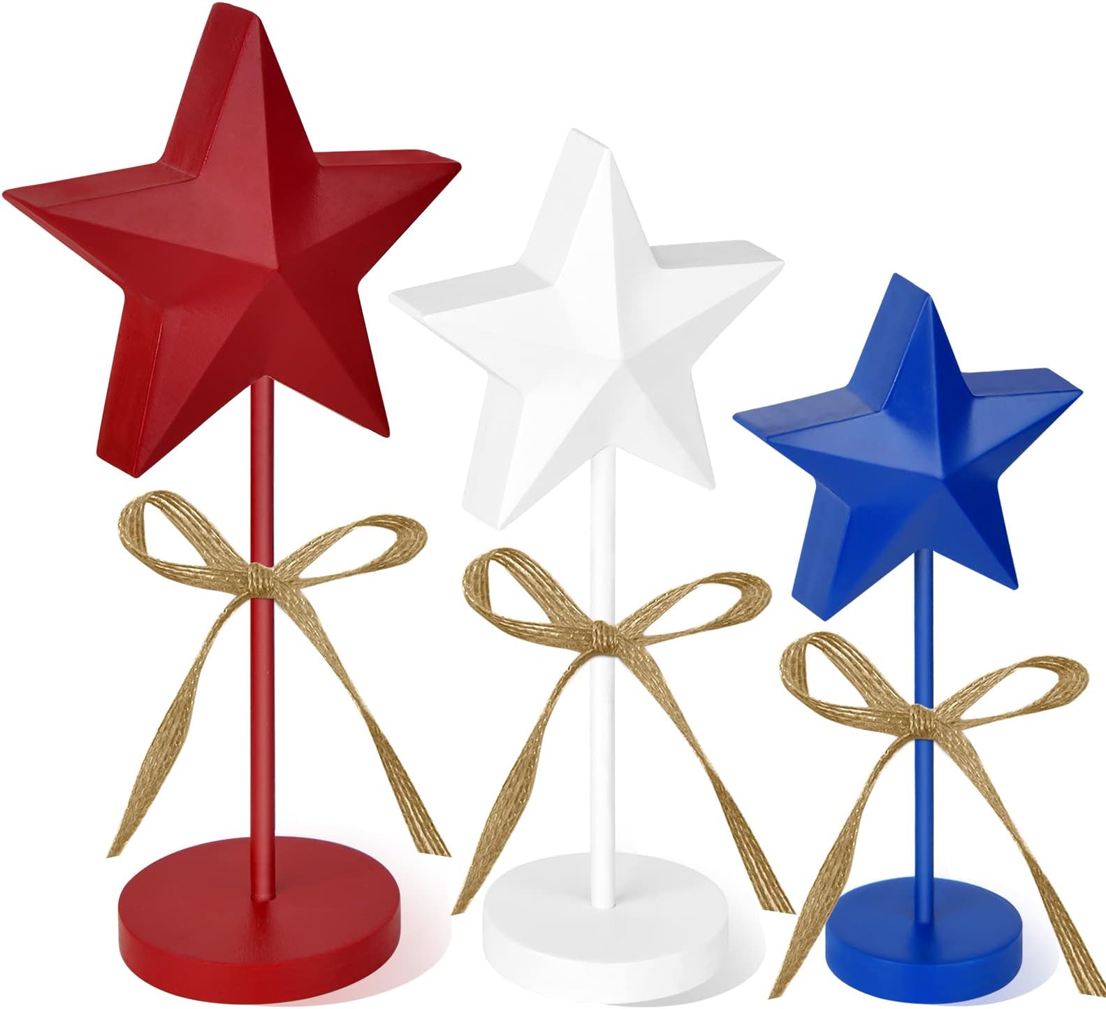 Amazon.com: 6 Pcs Independence Day Tall Standing Star Block Set 4th of ...