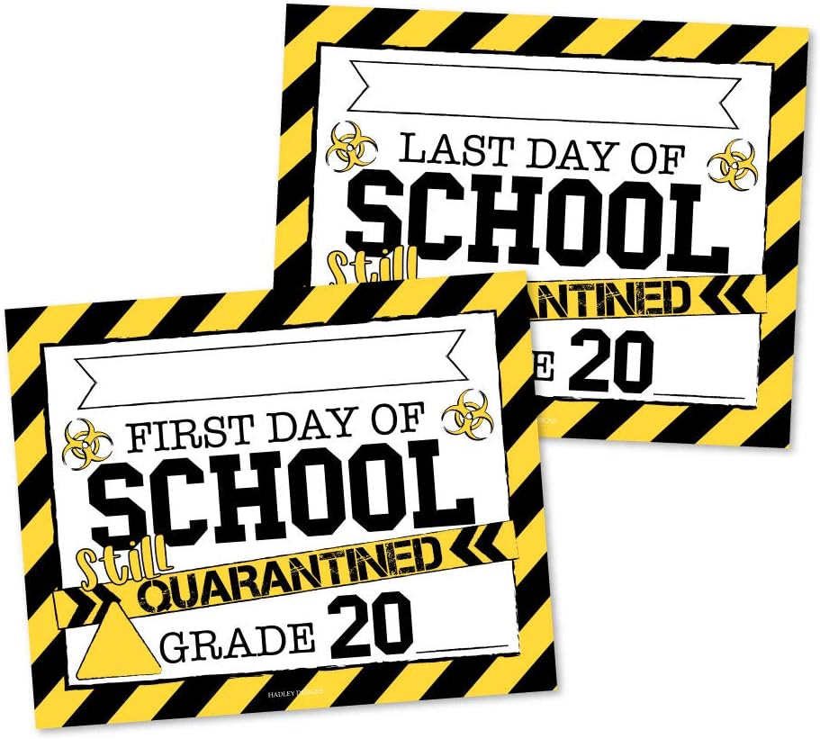 Amazon.com: 10 Quarantine First and Last Day of Homeschool Signs ...