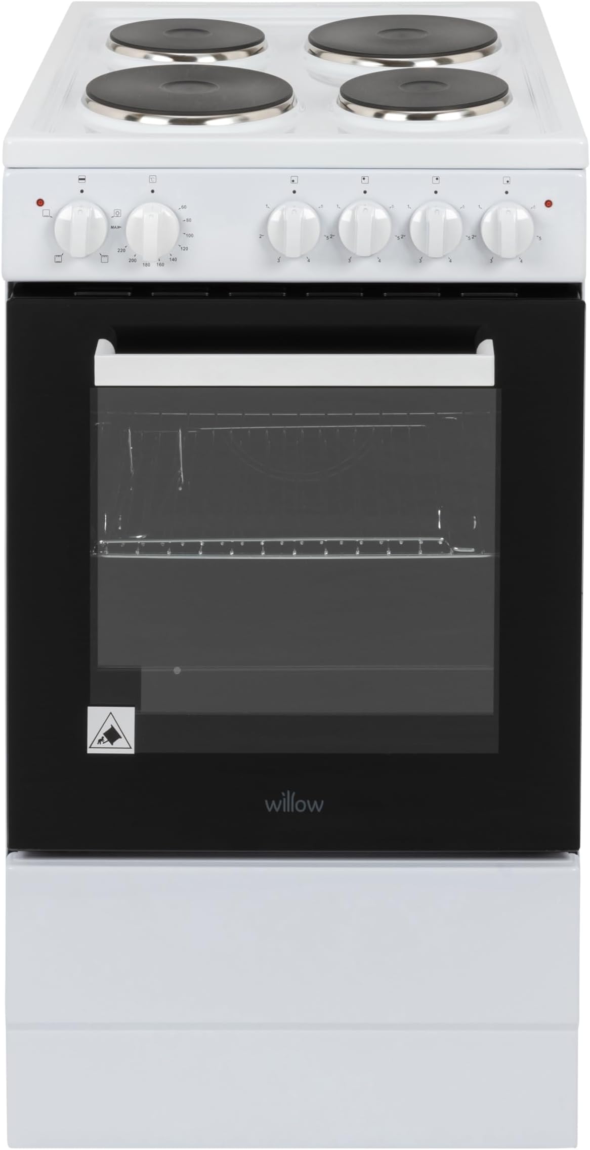 Willow WE50SSW 62L Freestanding Electric Cooker, 50cm Wide Single ...