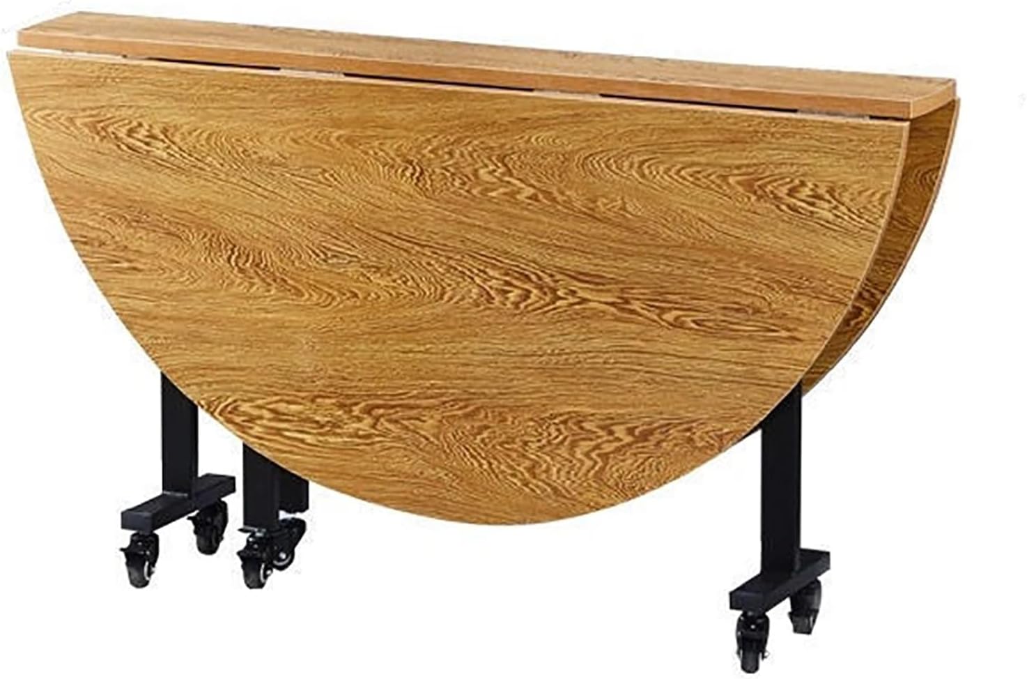 Amazon.com: Round Mobile Folding Dining Table, Drop Leaf Kitchen Table ...