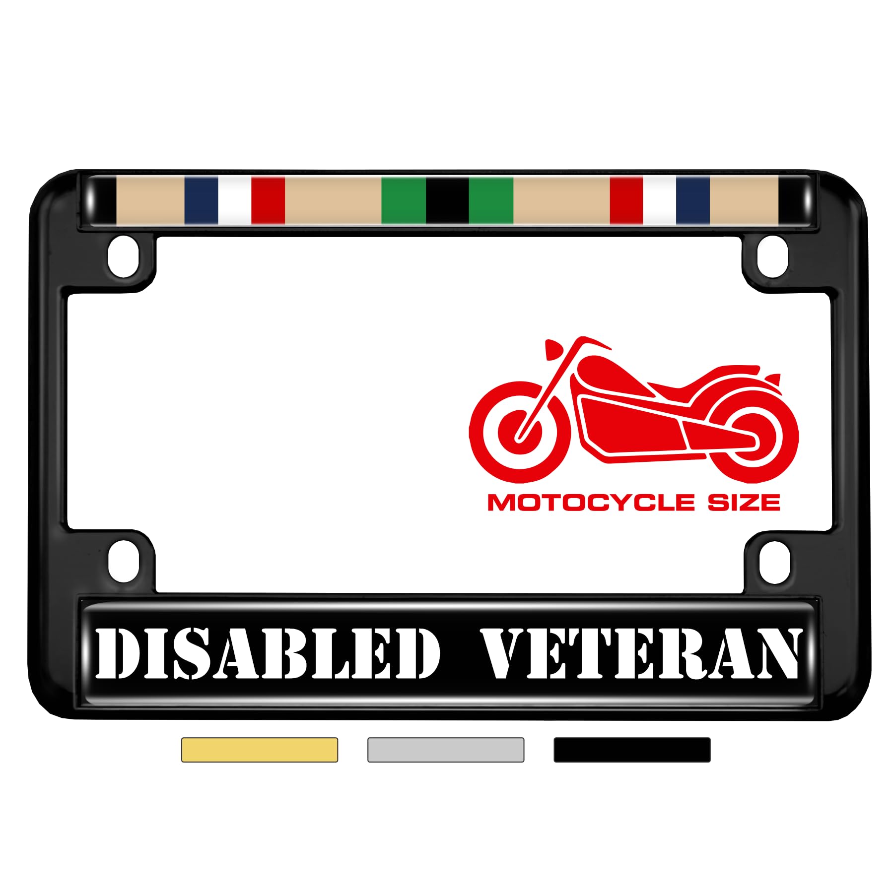 Motorcycle Metal License Plate Frame with Gulf War Disabled Veteran ...