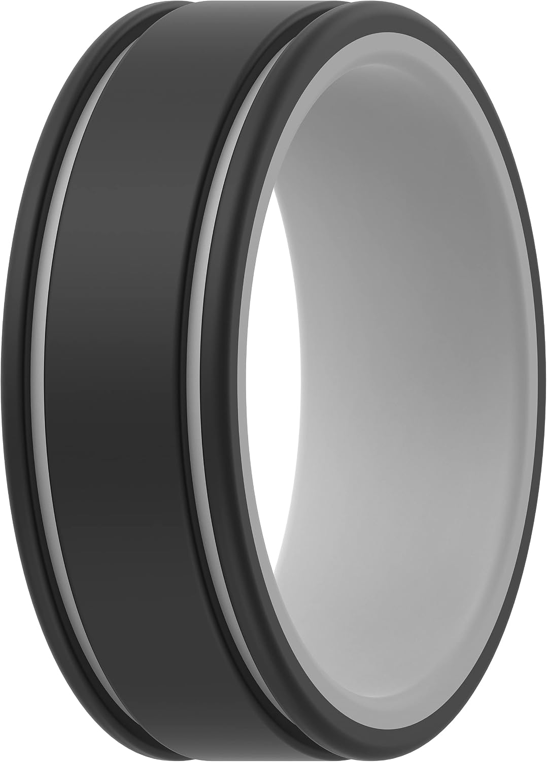 ThunderFit Men Silicone Wedding Rings 2 Layers, Rubber Engagement Bands ...
