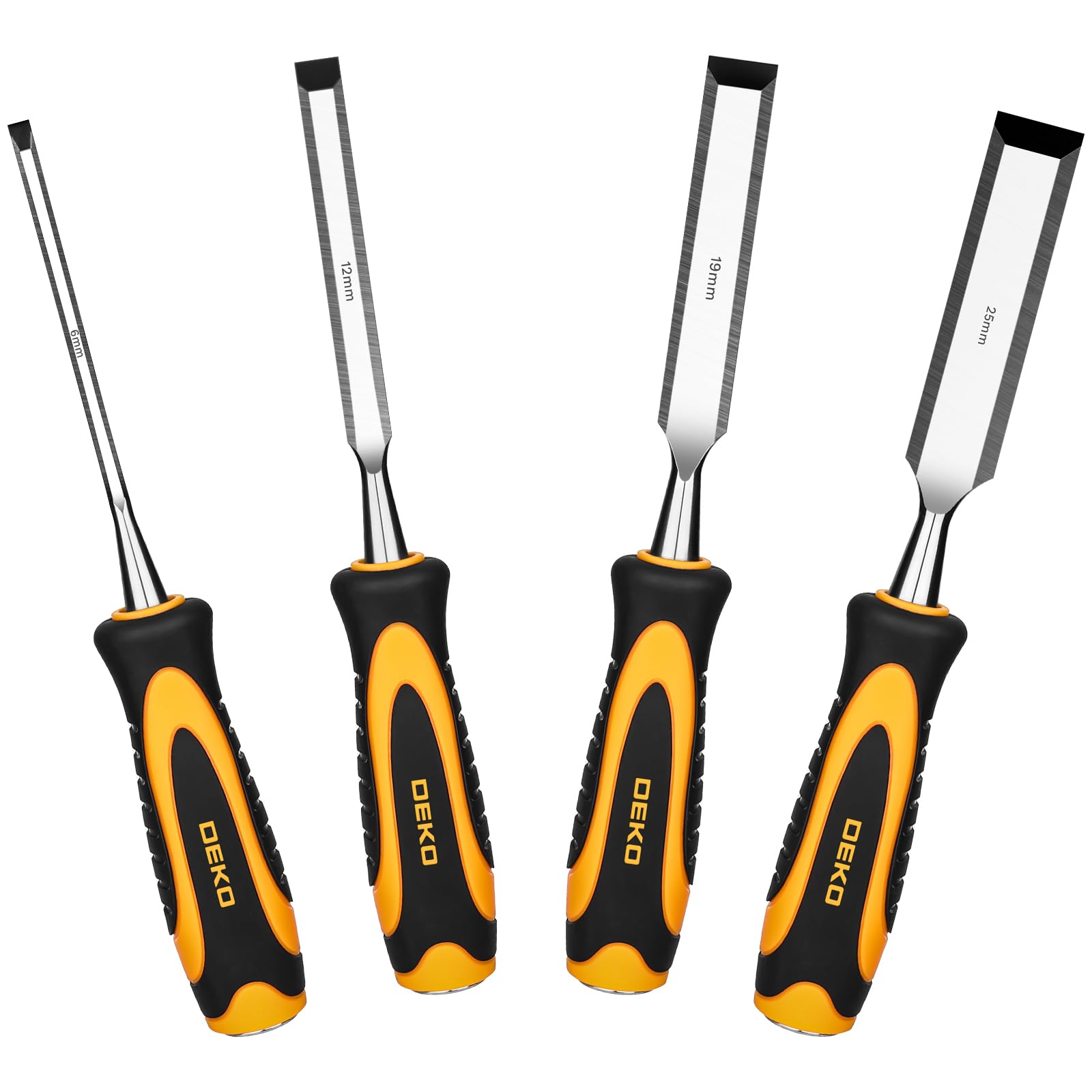 DEKOPRO 10'' 4 Piece Professional Wood Chisel Sets Woodworking Tools ...
