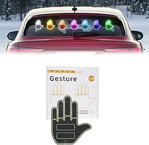 Amazon.com: Fgbetcv Car Middle Finger Light with Remote,Finger Gesture ...