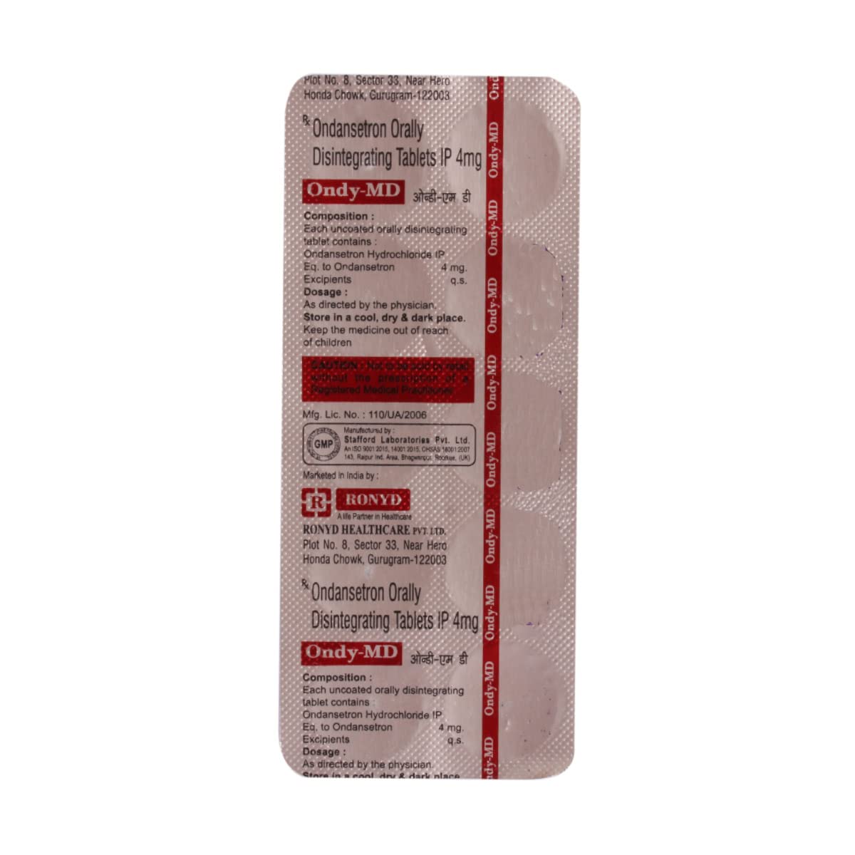 Ondy Md 4mg Tablet 10's : Amazon.in: Health & Personal Care