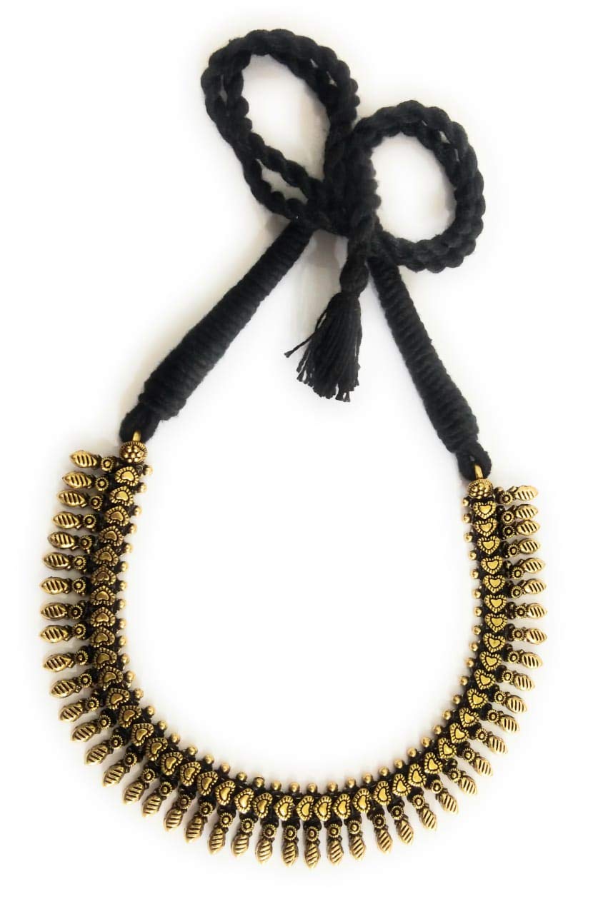 Buy Indian Ethnic Necklace Antique Gold Black Choker for Traditional ...