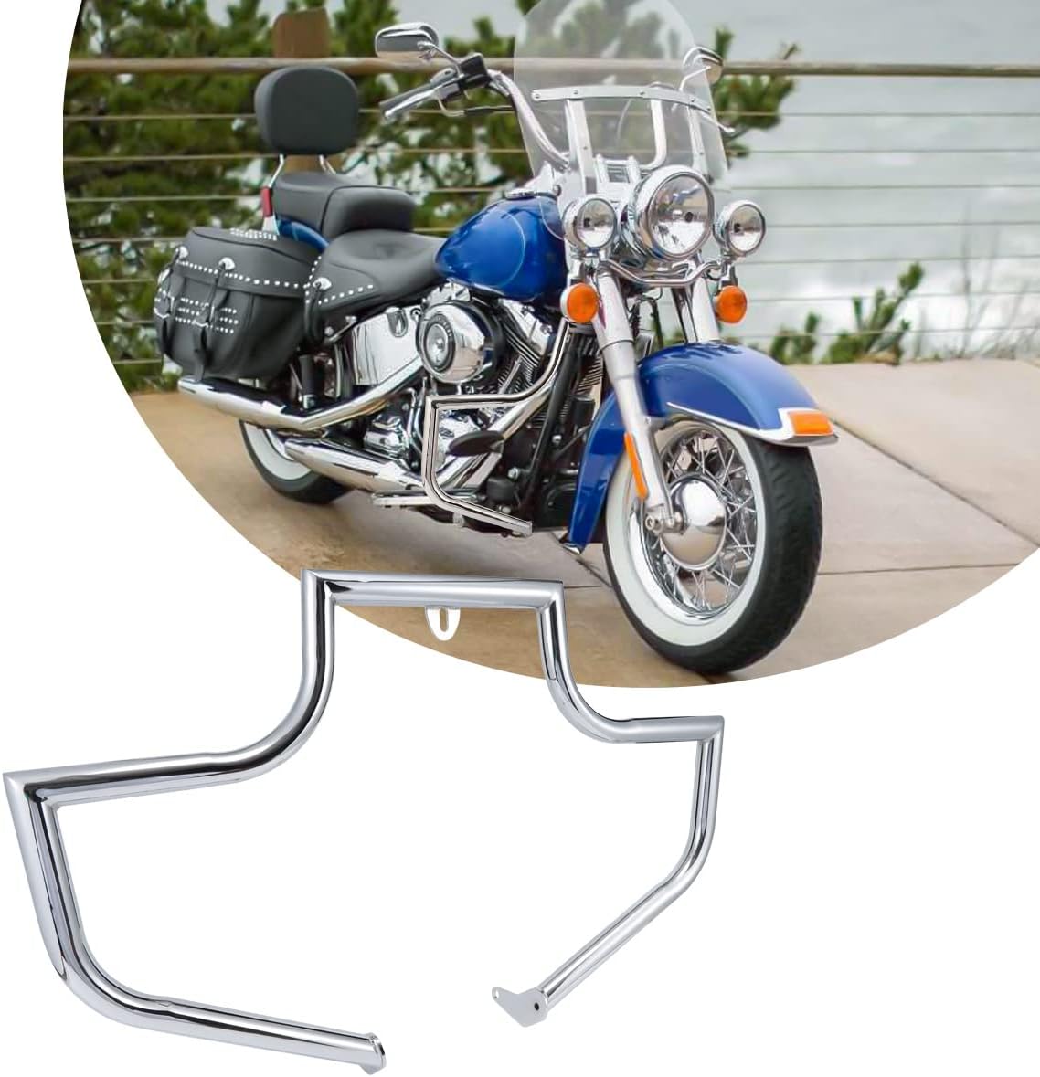 Amazon.com: Highway Crash Bar Engine Guard, for Harley FLSTNI Softail ...