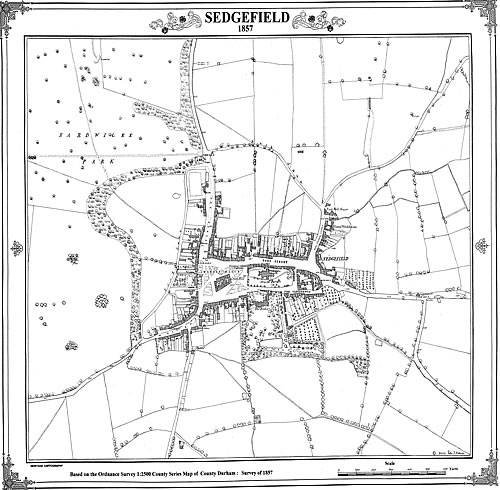 Sedgefield Co Durham 1857 Map (Heritage Cartography Victorian Map ...