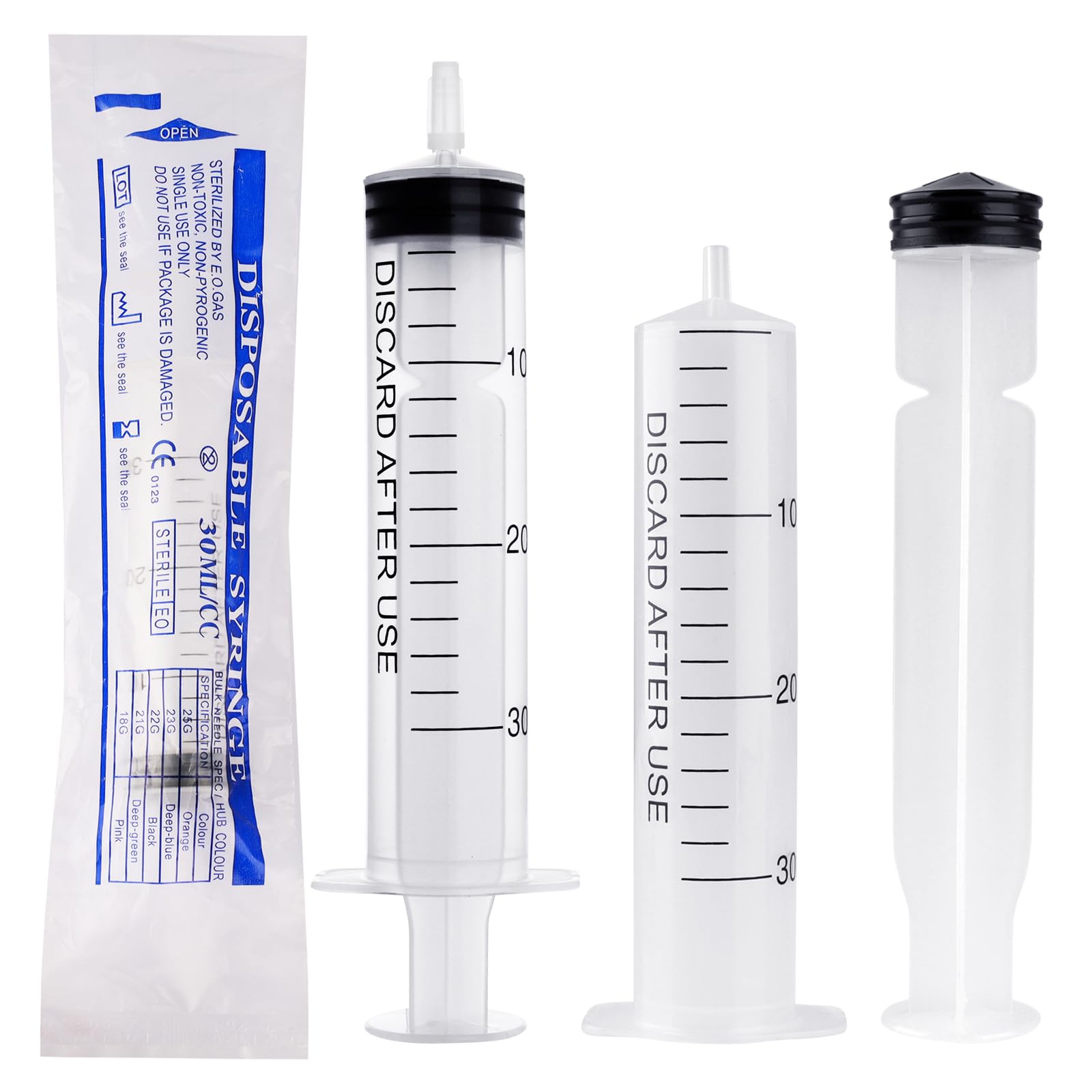 Jeringa de 30 ml, 6 jeringas de plástico de 30 ml, jeringa sin aguja ...