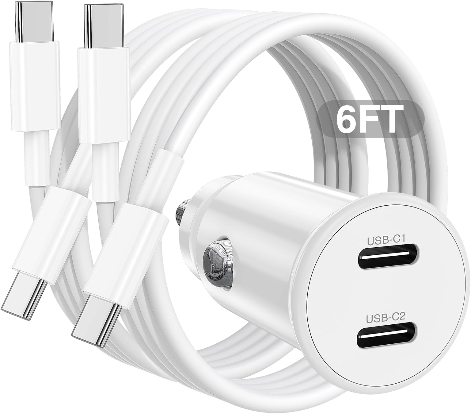 Amazon.com: [MFi Certified] 2Pack iPhone 15/15 Pro Max Car Charger,60W ...