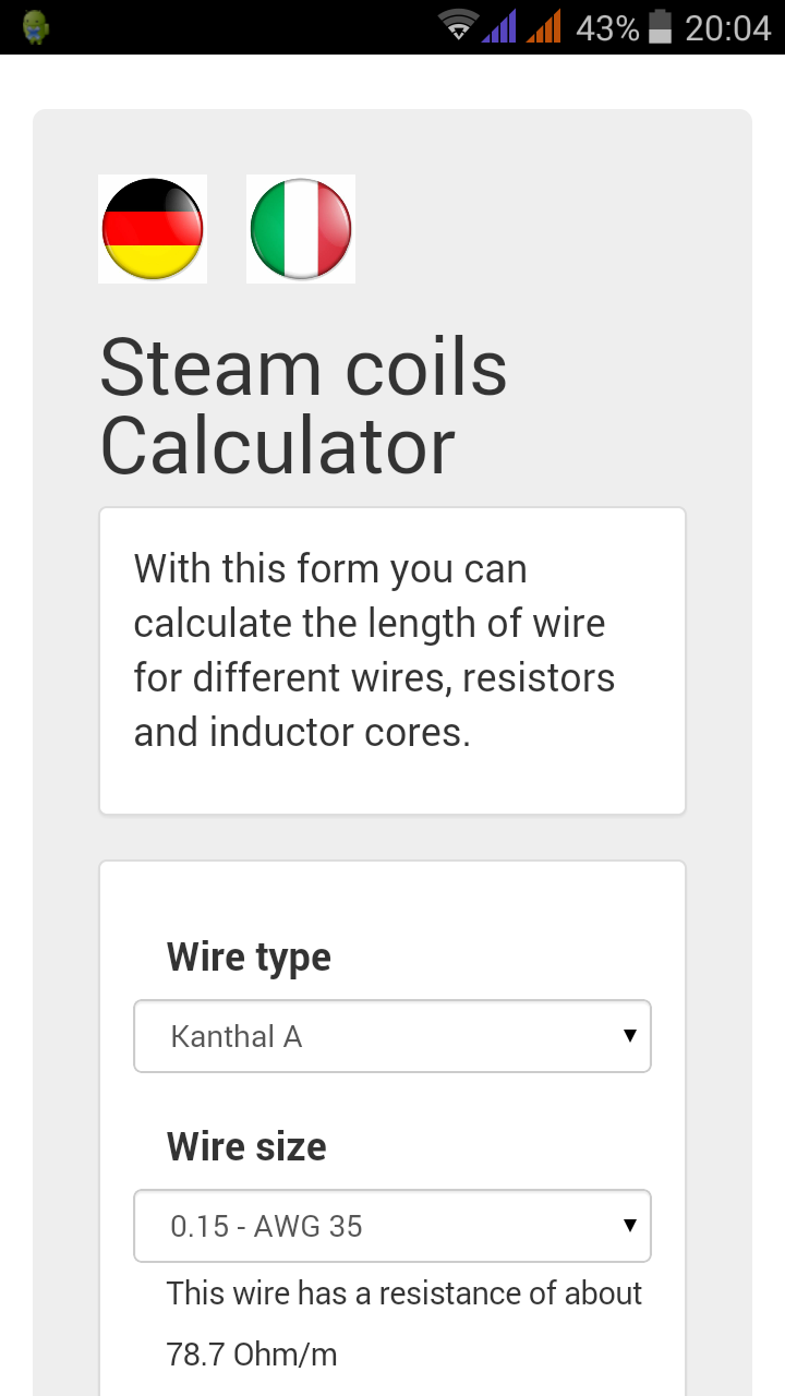 Steam coils Calculator - App on Amazon Appstore