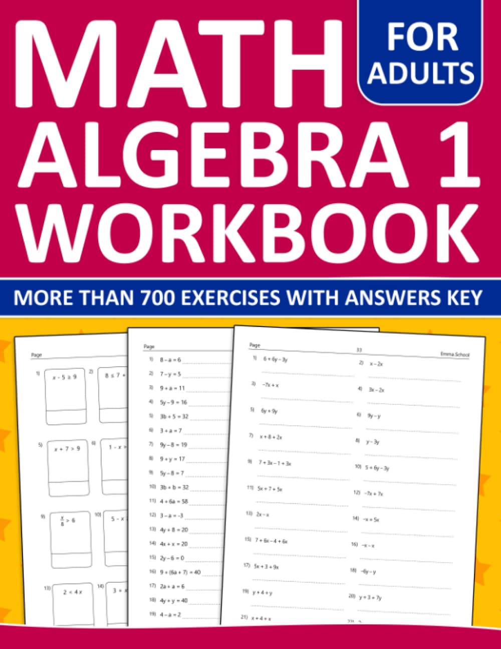 Algebra 1 Workbook For Adults: Algebra 1 Practice Workbook For Adults ...