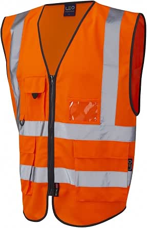 Leo Workwear Lynton Single Colour Multi-pocket Hi-Vis Class 2 Superior ...