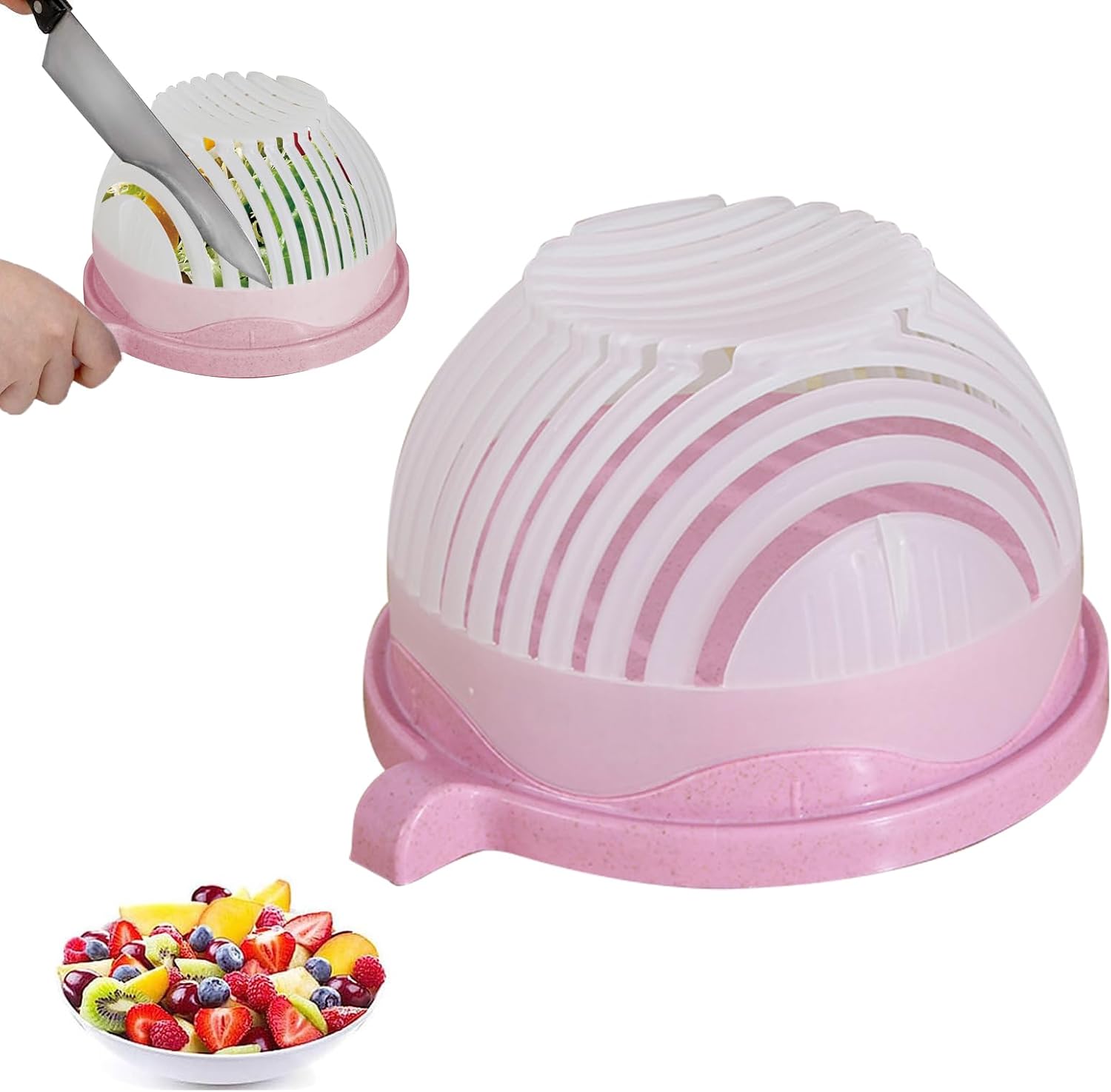 Amazon.com | Yostyle Snap Salad Cutter Bowl, Multi-Functional Fast ...