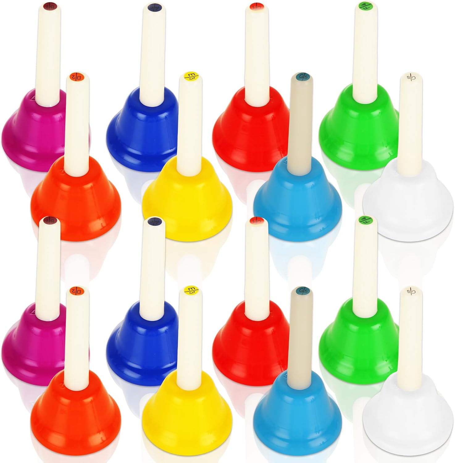 Amazon.com: SHUESS 16 Pcs 8 Note Hand Bells, Colorful Handbells Musical ...