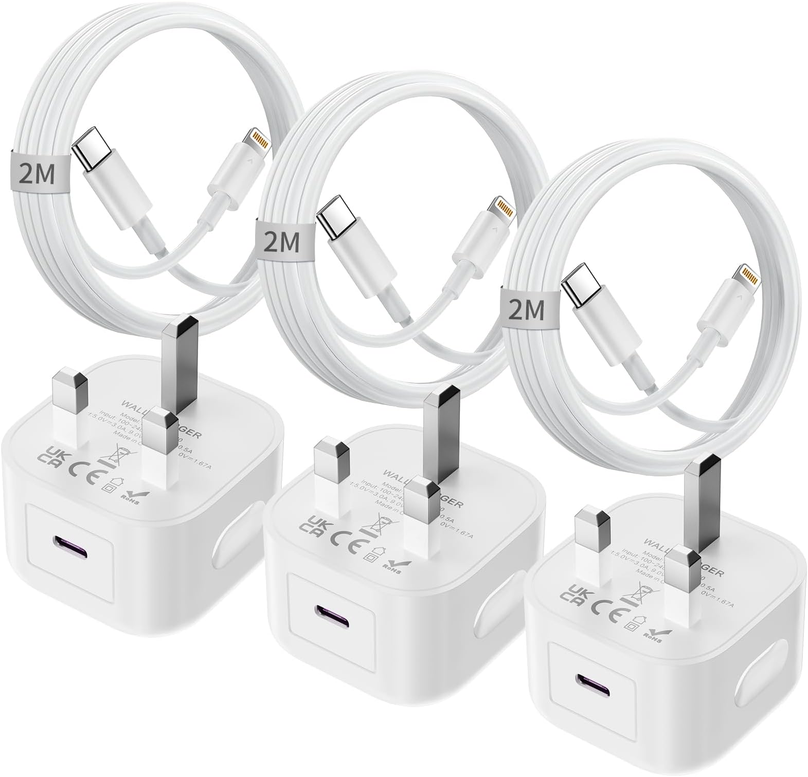 iPhone USB C Fast Charger Plug and Cable [MFi Certified] 6Pack 20W PD ...