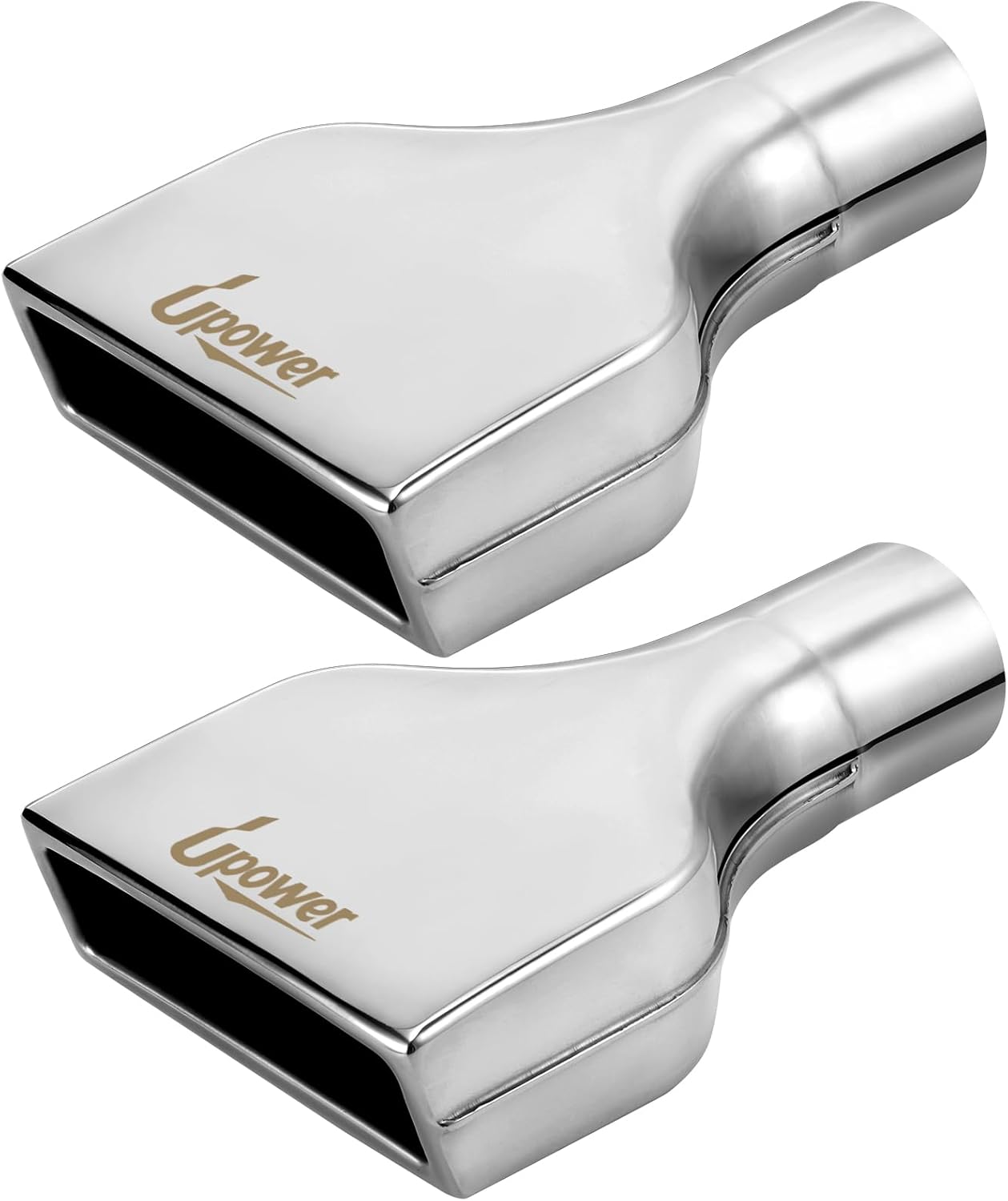 Upower 2PCS Exhaust Tip 2.5" Inlet 2" x 6" Outlet 10" Long Rolled ...