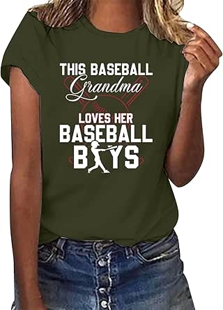 Generic Womens 2024 T Shirt This Baseball Grandma Loves Her Baseball ...