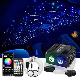 AZIMOM Dual Color 1000pcs 0.03in 13.1ft Twinkle Fiber Optic Starlight ...