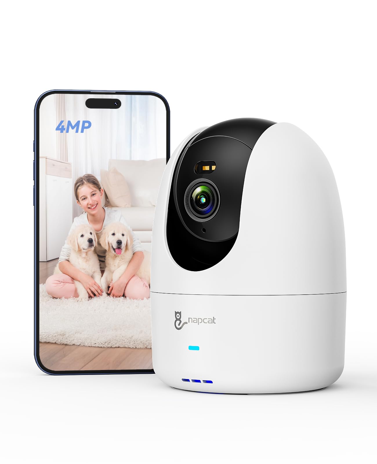 Amazon.com: NAPCAT 4MP Indoor Security Camera, Pan & Tilt, 2.5K Pet Camera with Auto Tracking ...