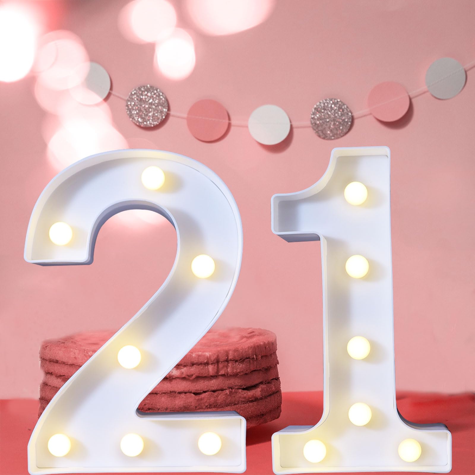 8.8"Decorative LED Light up Numbers, Marquee Numbers Lights for 21st ...