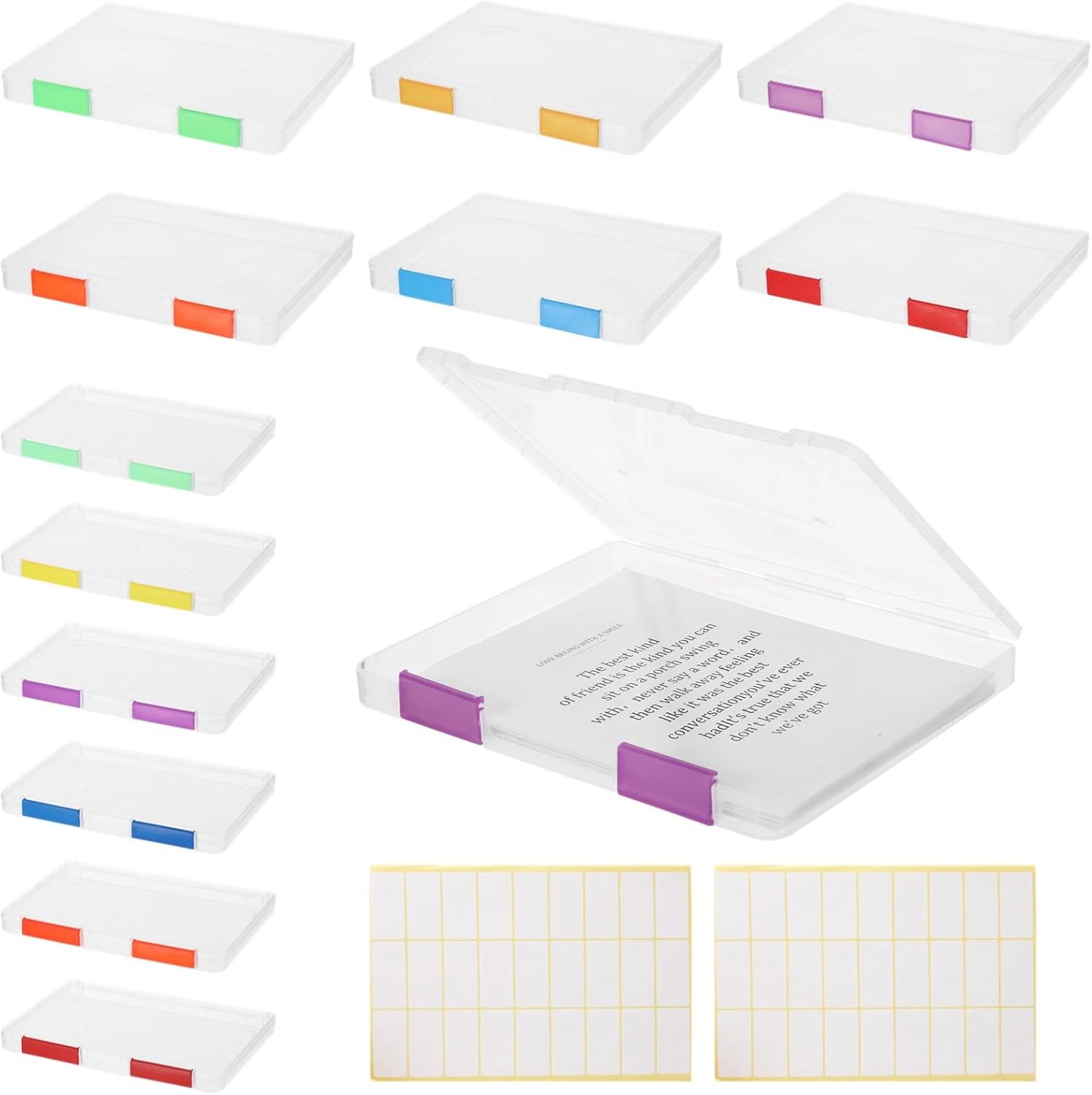 Amazon.com: Epicover 12 PCS Clear A4 A5 File Boxes - Plastic Paper ...