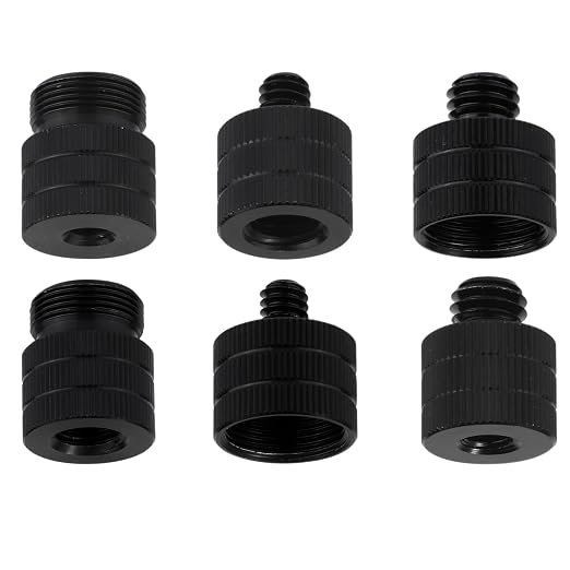 6pcs Mic Stand Adapter, Black Aluminium Alloy Camera Stand Adapter Mic ...