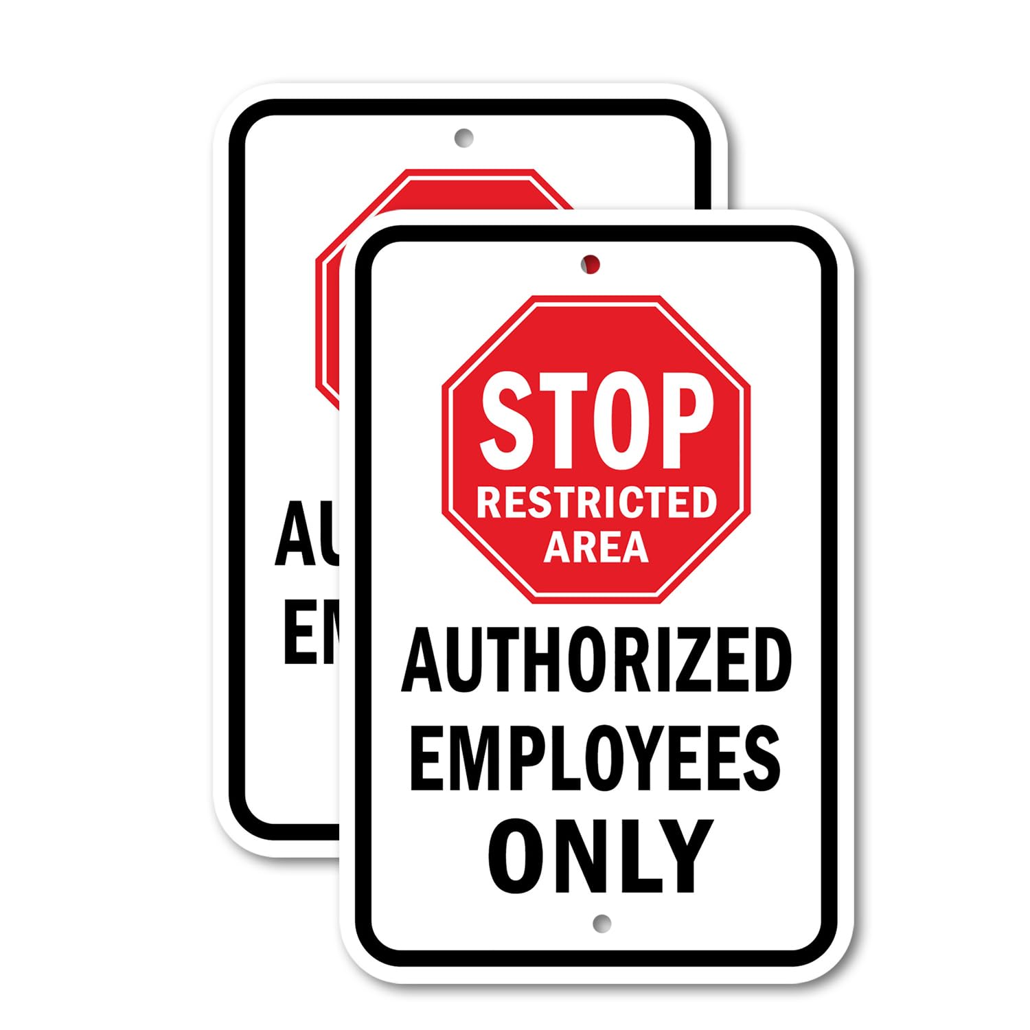 Amazon.com: (2 Pack) Stop Restricted Area Authorized Employees Only ...