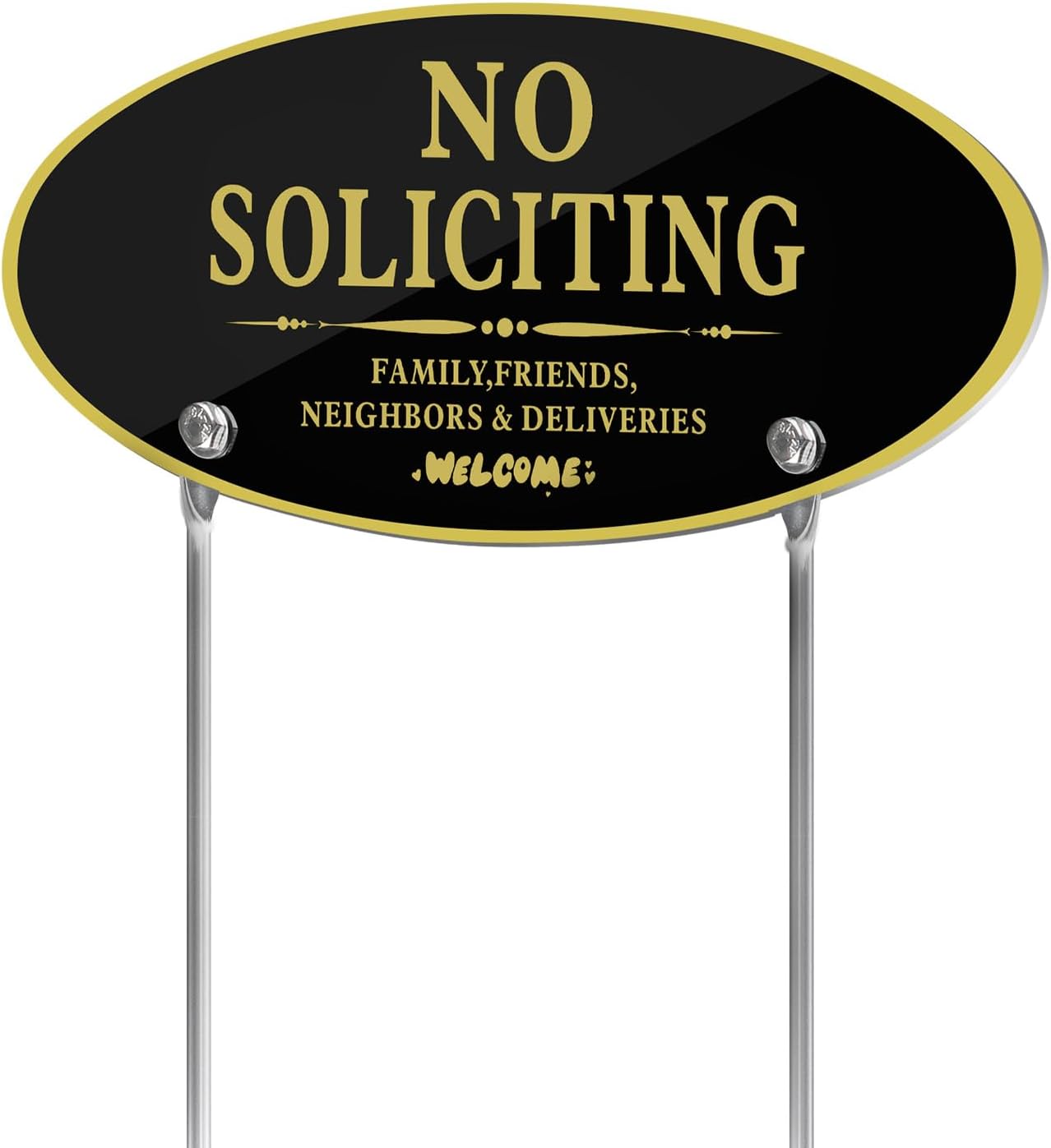 Amazon.com : No Soliciting Sign, 11"x21", Heavy Duty Integrated Ground ...