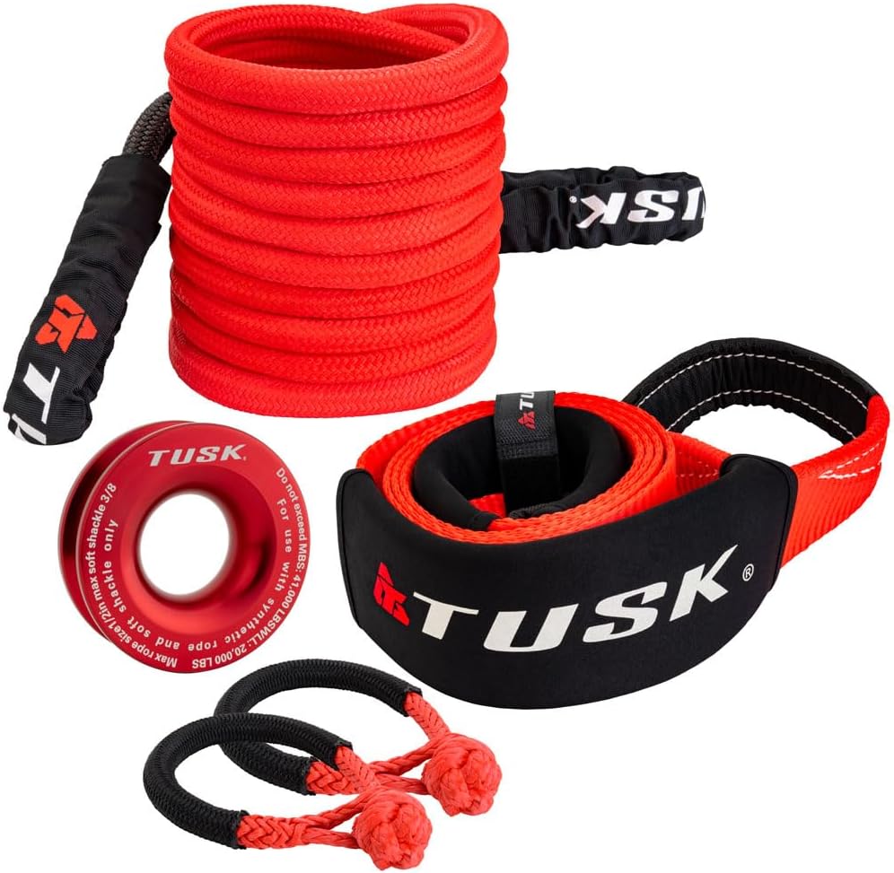 Amazon.com: Tusk Heavy Duty UTV/ATV Kinetic Recovery Kit with Nylon ...
