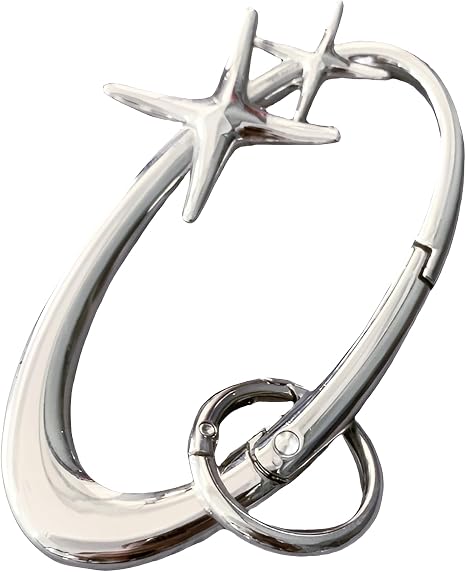 Silver Star Carabiner Keychain – Shiny Chrome Carabiner，y2k style Cool ...